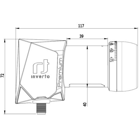 Inverto Premium LNB Single Universel 40 mm PLL – Compatible HD / UHD